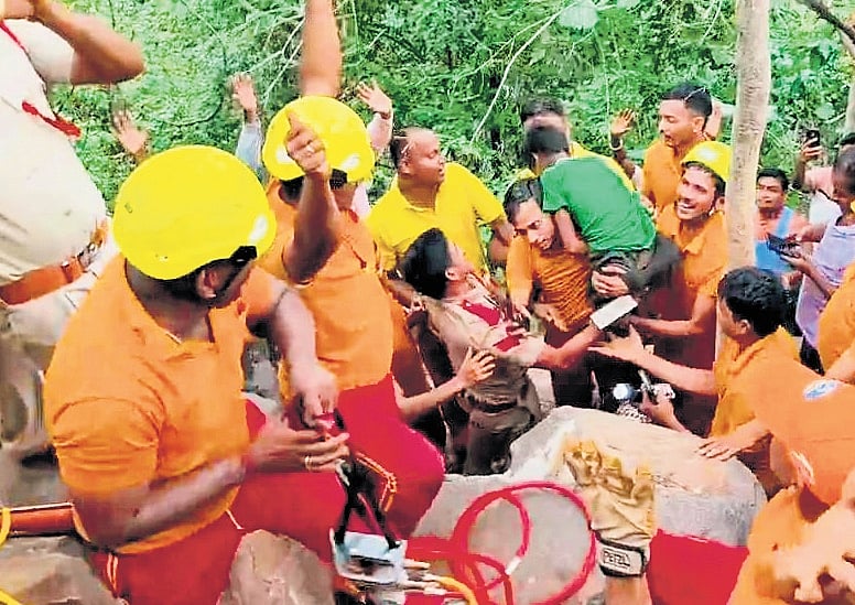 Odisha boy trapped with python in rock crevice rescued after six-hour ...