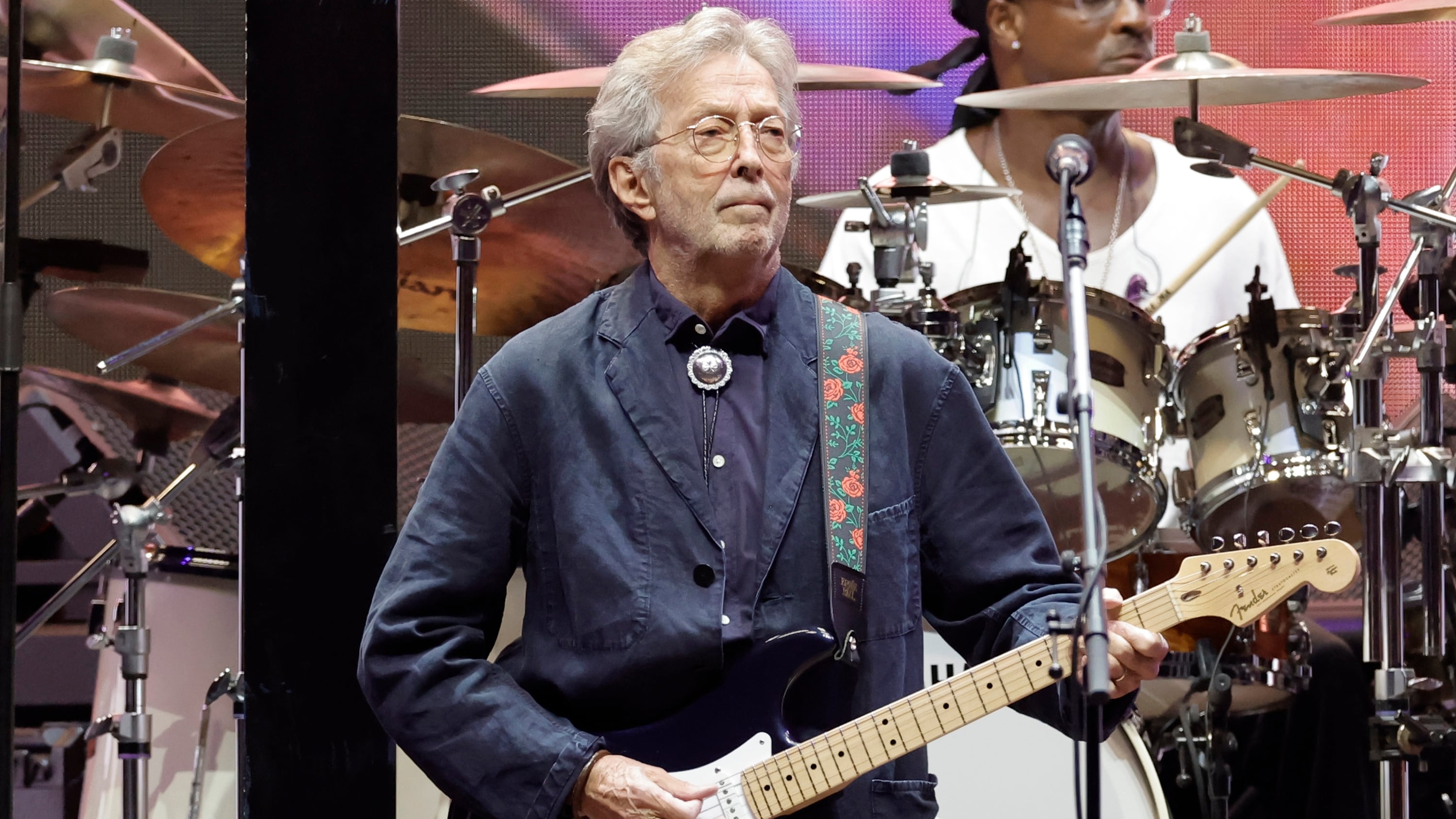 Rock legend ends show early after being hit by flying vinyl