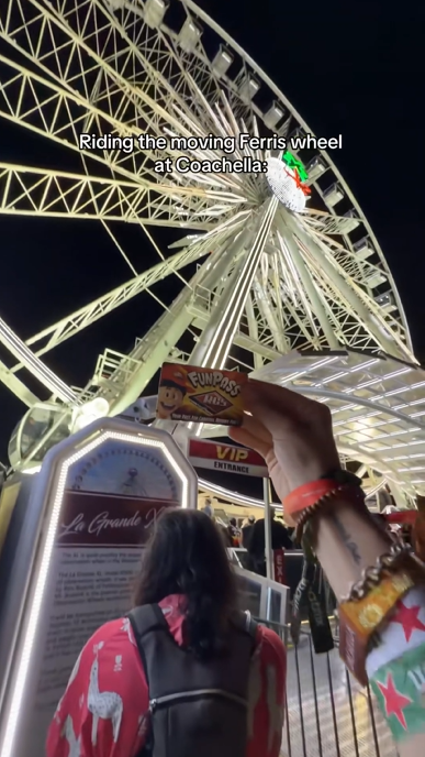 Riding the Ferris wheel at Coachella