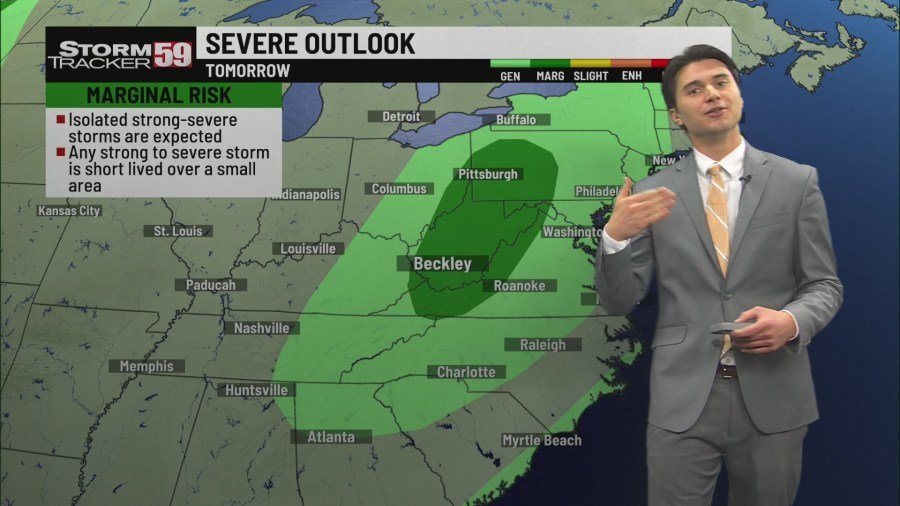 Lots of sun today, storms and showers tomorrow