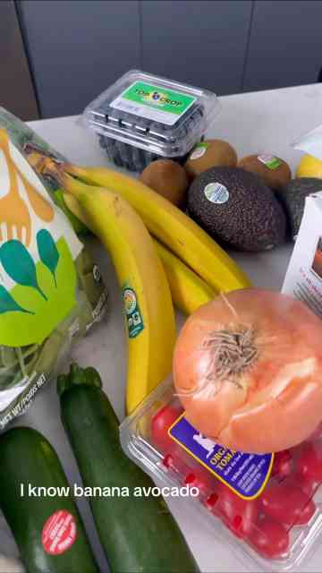 A realistic healthy grocery haul for one person on a budget