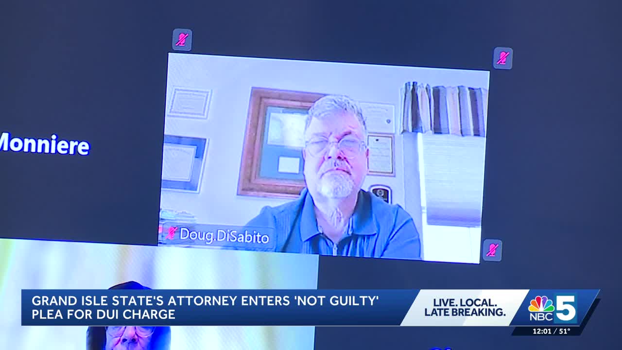 Grand Isle State's Attorney Doug DiSabito in court following DUI charge