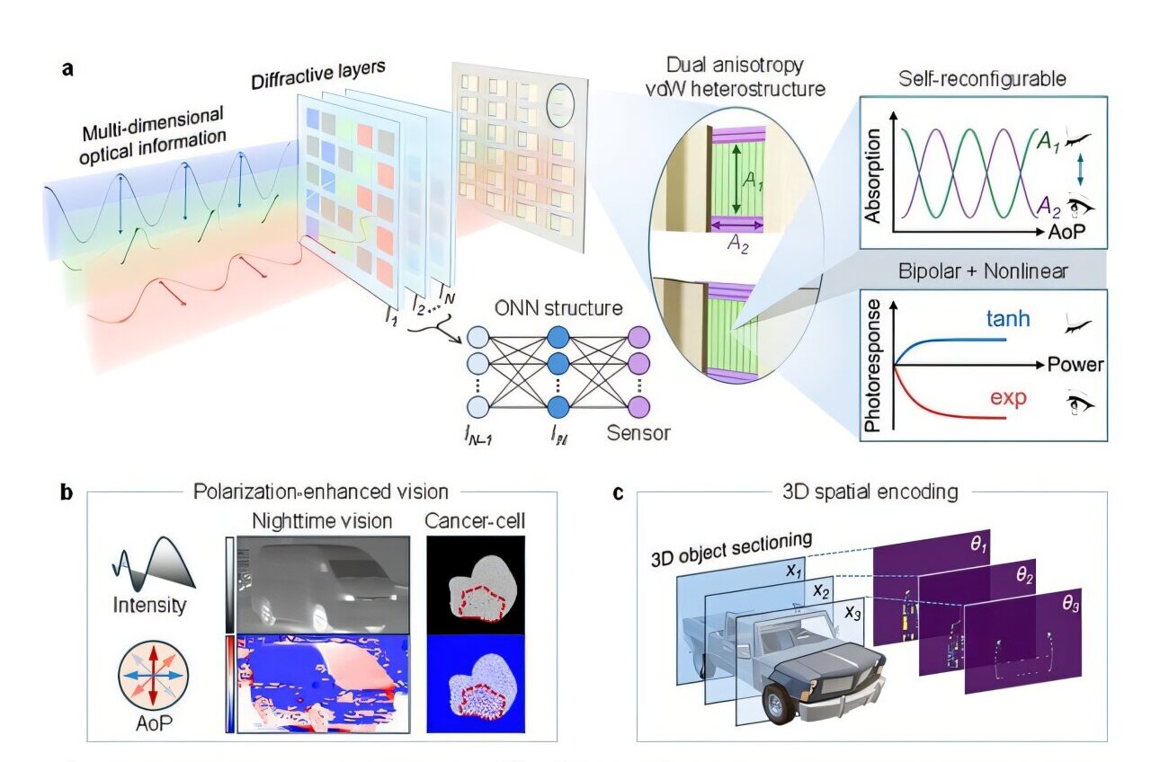 Light-tunable polarization sensor could sharpen self-driving cars and ...