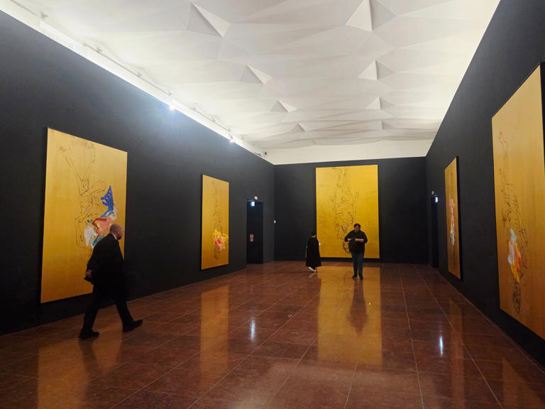 Late German master Baselitz's 'Golden Hero' exhibition opens in Venice