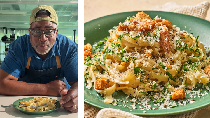 How to make caesar salad fettuccine