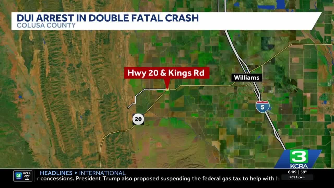 DUI driver arrested after fatal crash in Colusa County