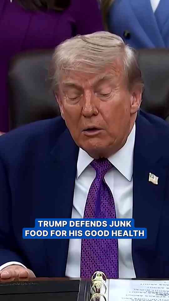 Trump jokes about junk food while praising his health in Oval Office ...