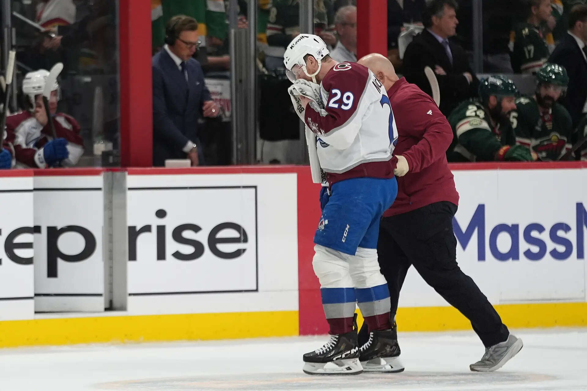 Nathan MacKinnon suffers frightening bloody facial injury during ...