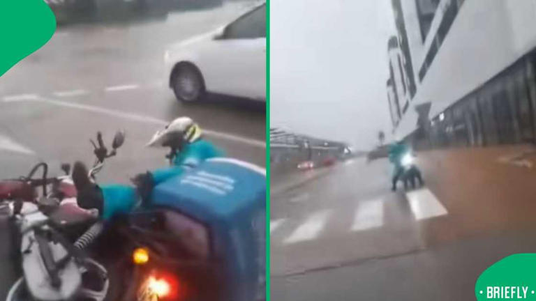 Viral video shows Checkers Sixty60 rider battling strong winds in Cape Town