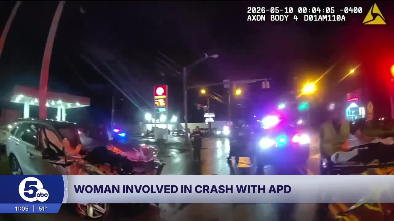 Akron woman ejected from SUV after collision with police cruiser