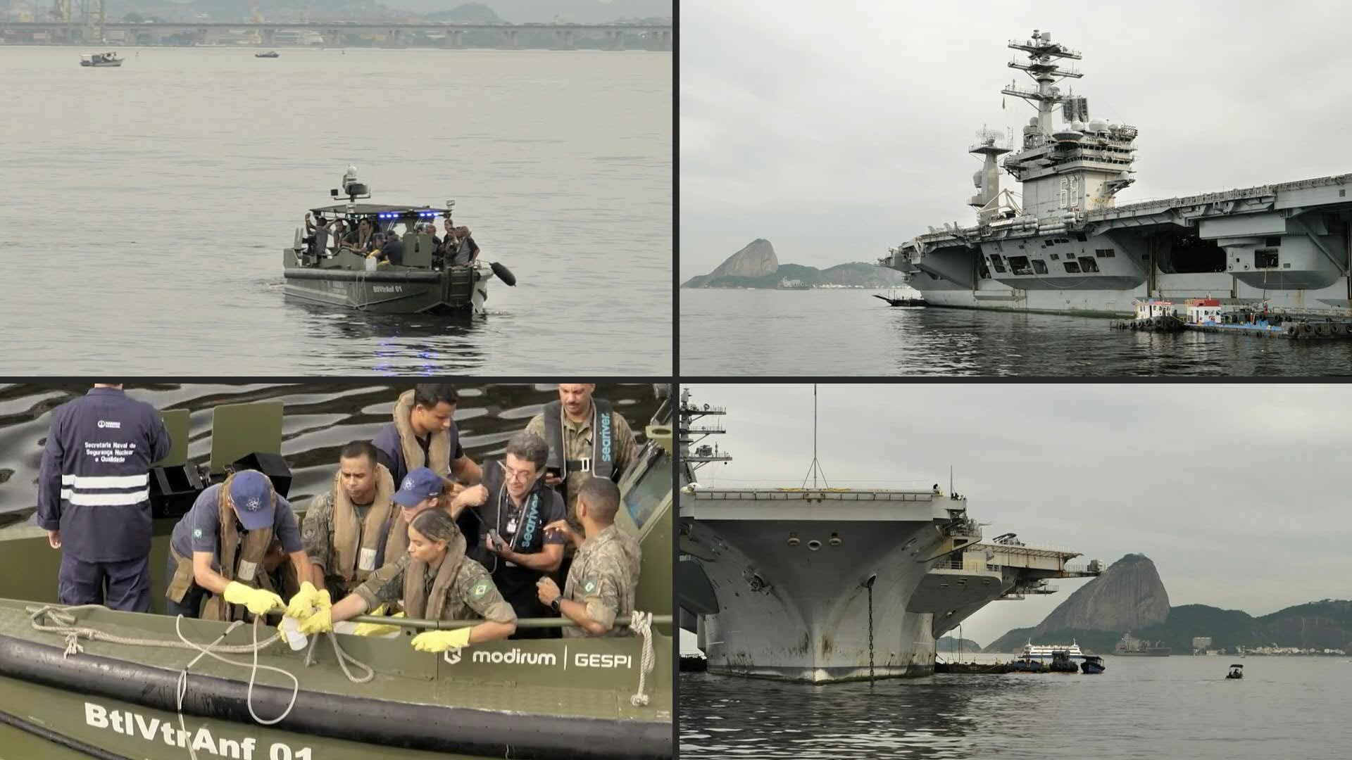 Porta-aviões nuclear dos EUA atraca no Rio para exercícios militares