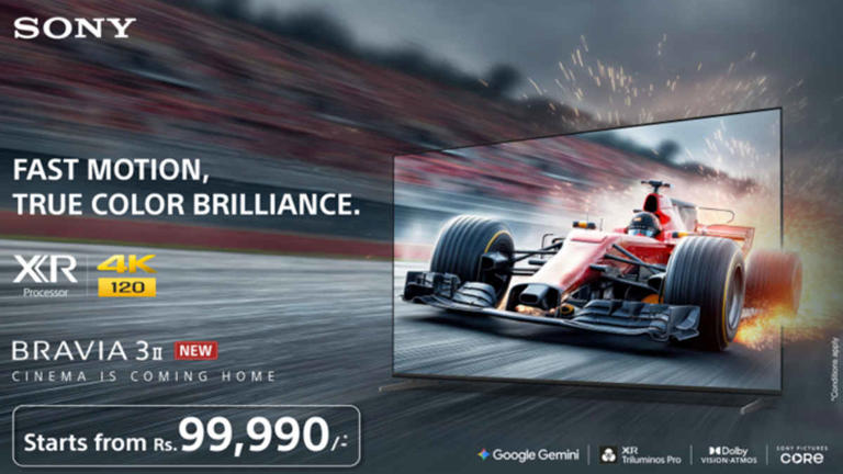 Sony launches Bravia 3 II in India with 4K 120Hz gaming support, 4 HDMI ...