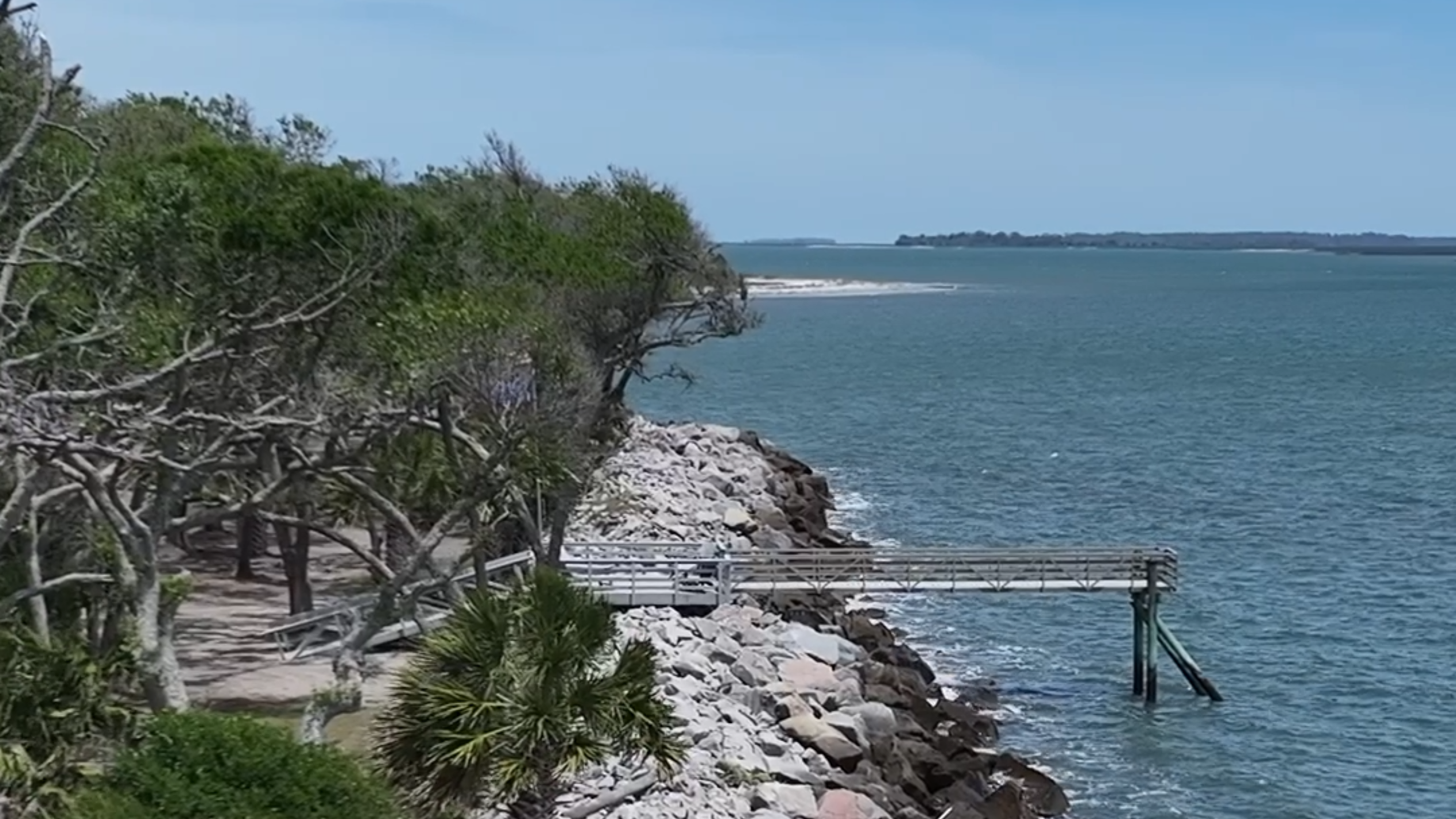 No longer a beach at St. Phillips Island, formerly owned by Ted Turner