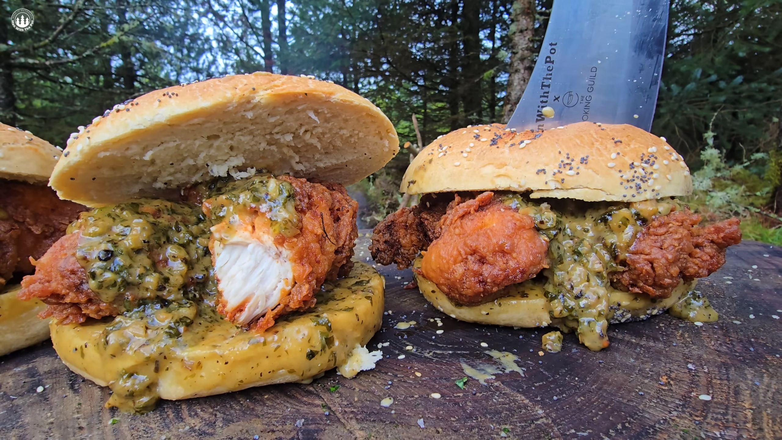 Watch how fried chicken bagels came to life in the wilderness