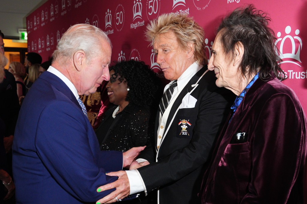 Rod Stewart criticises 'ratbag' Donald Trump in front of King Charles