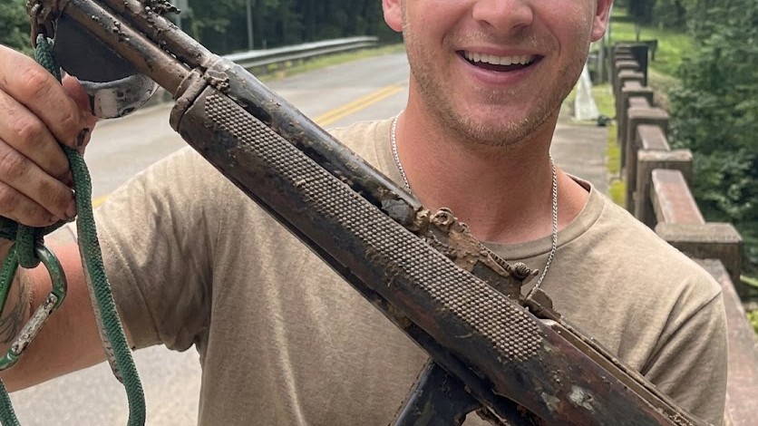 He dropped a giant magnet into the river - then pulled out an explosive ...