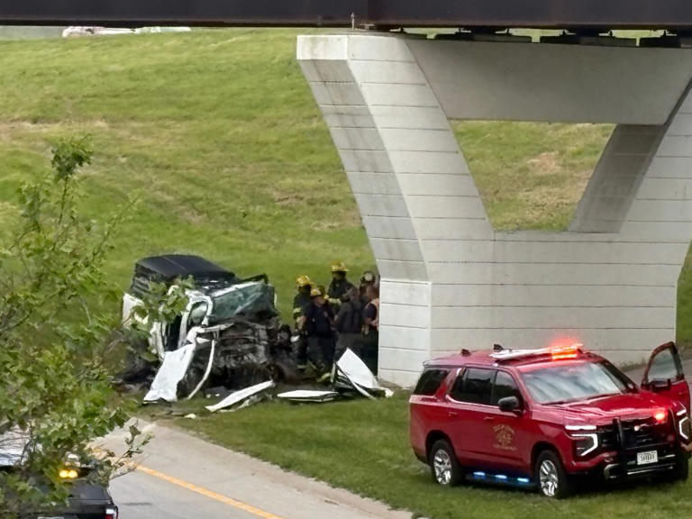 Driver killed as truck hits bridge support on I-235 exit ramp