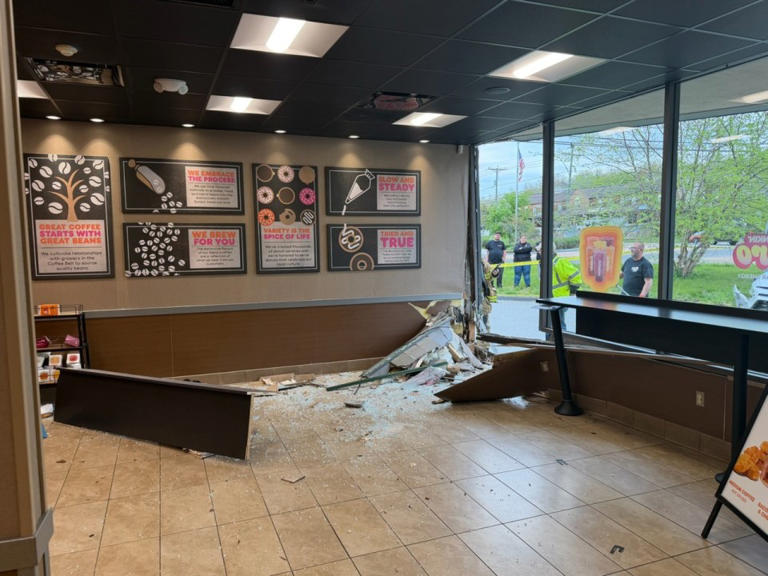 Car crashes into Salem Dunkin’: Photos