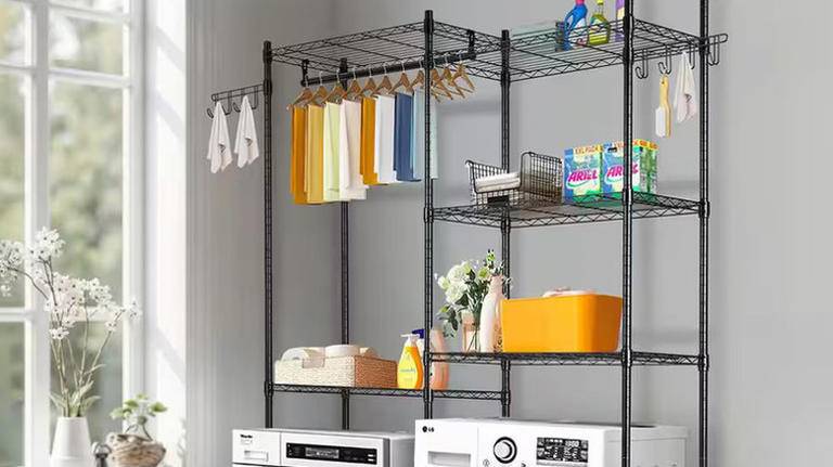 Home Depot's new storage shelves effortlessly upgrade small laundry rooms