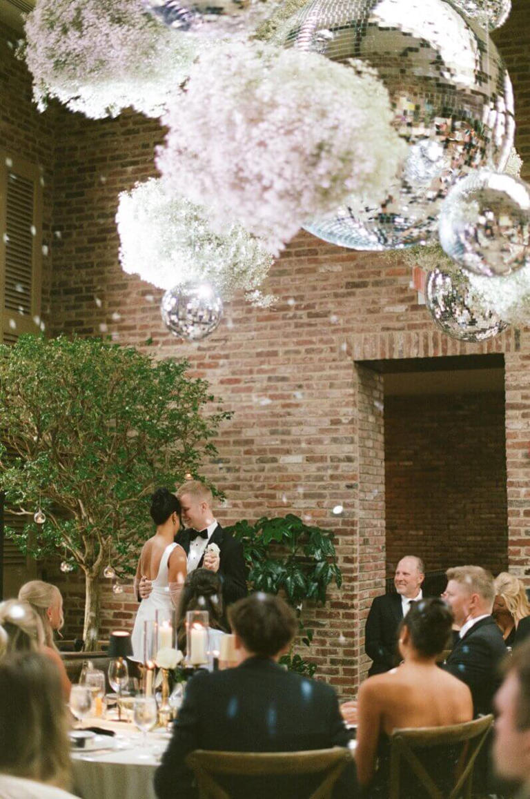 This black-and-white wedding at The Apiary was pure magic