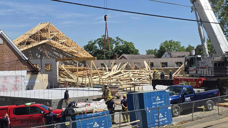 2 workers hurt after church construction collapse in Hagerstown