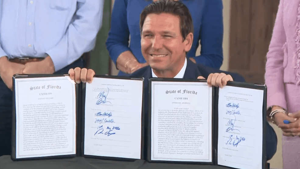 Gov. DeSantis signs 2 bills at Big Dog Ranch Rescue dedicated to ...