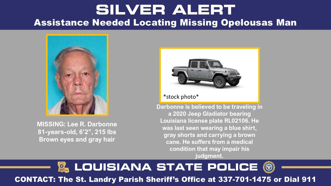 Silver Alert for missing Opelousas canceled