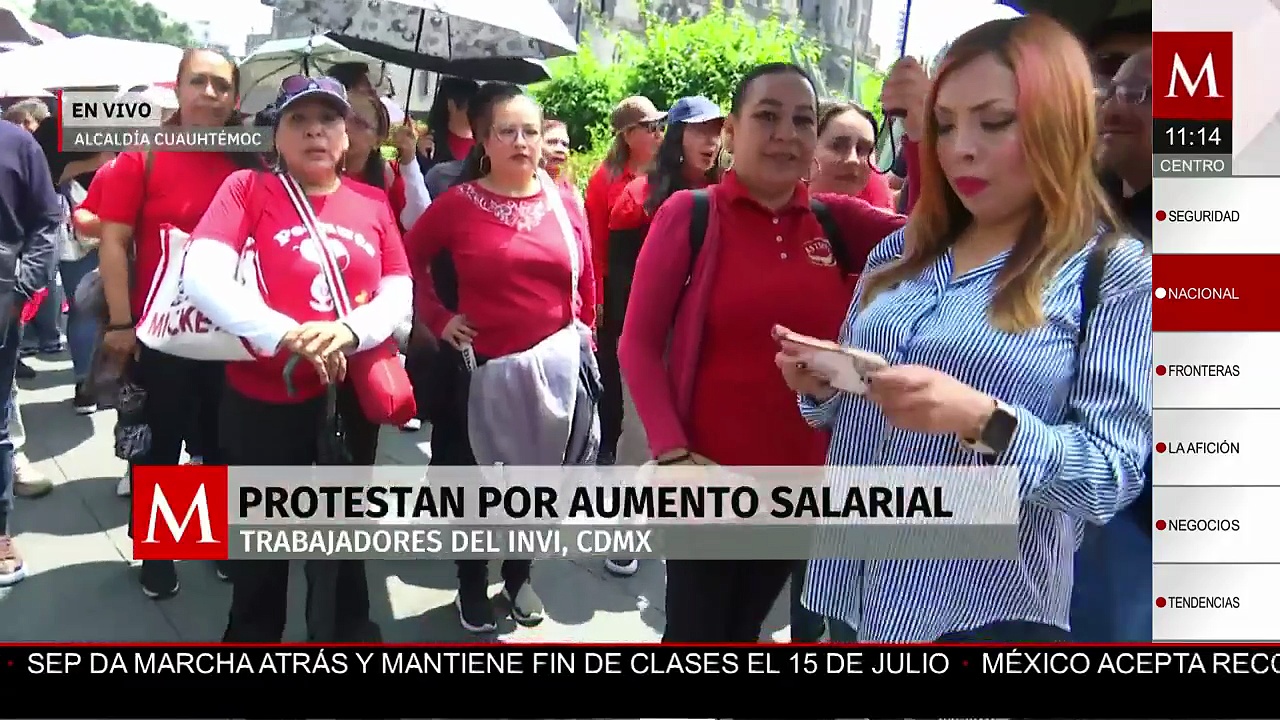 Trabajadores del INVI marchan al Zócalo por aumento salarial