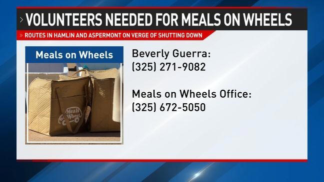 Volunteer shortage could shut down Meals on Wheels in two communities