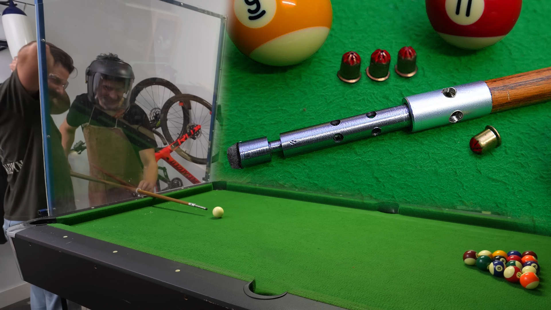 Creating an over-the-top custom pool cue experiment