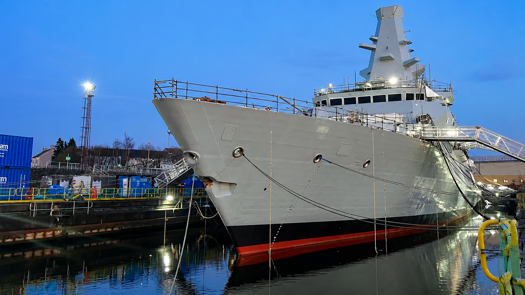 Type 26 frigate HMS Glasgow activates onboard power systems