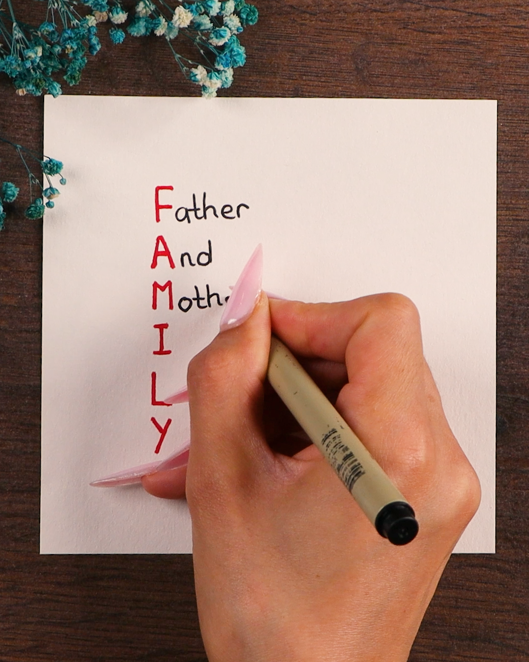 Family spelled out with love and meaning👨‍👩‍👧‍👦 ️