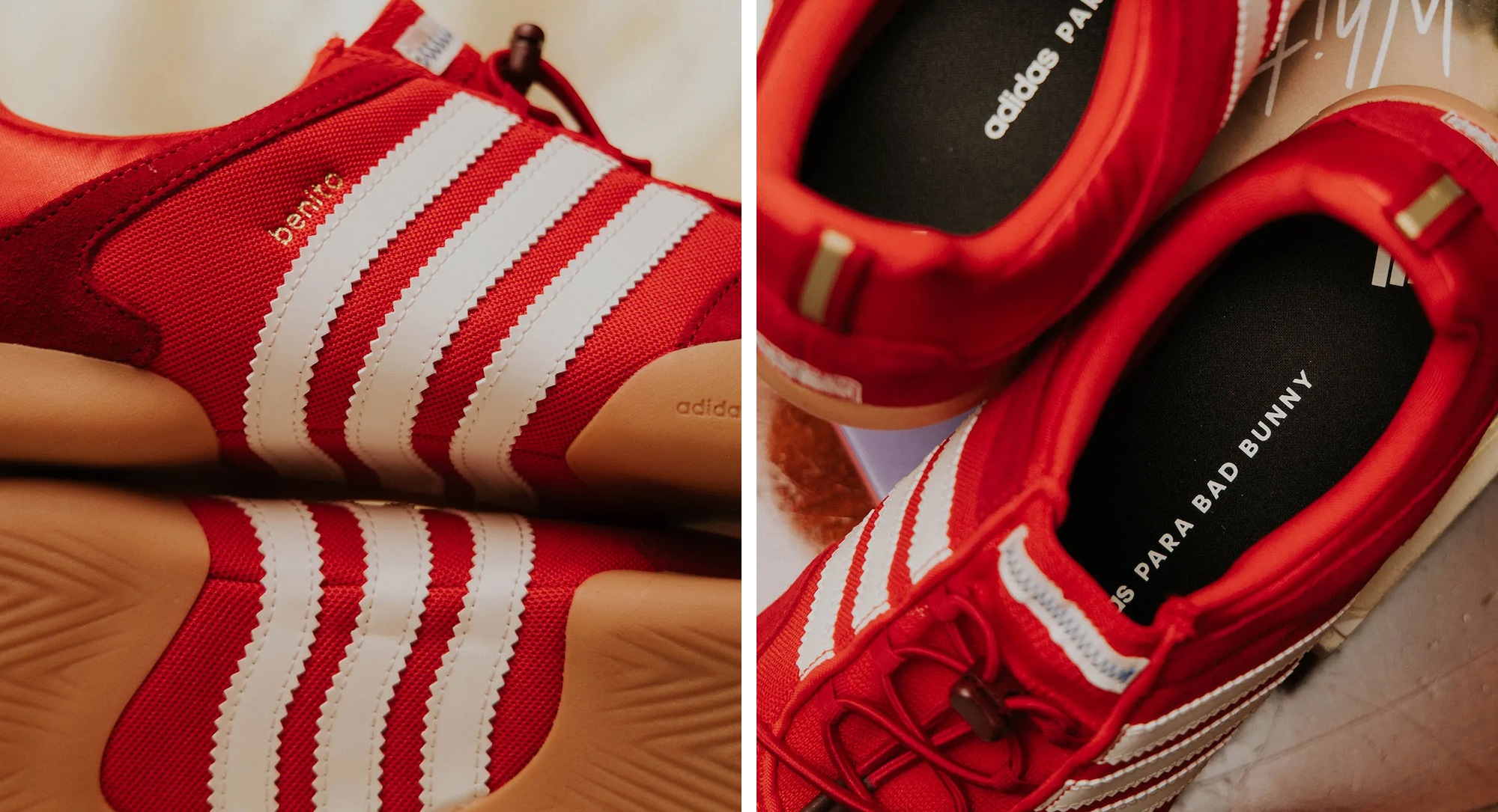 Bad Bunny's Adidas ballerina returns with vibrant red look