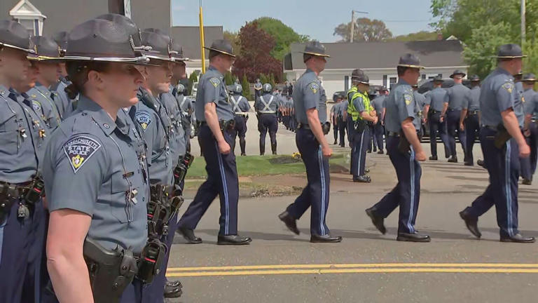 Final goodbye: Funeral being held for fallen Mass. State Police Trooper ...