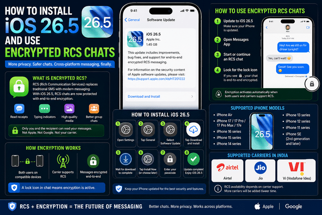 iOS 26.5 update brings encrypted RCS chats to iPhone: Here's how to ...