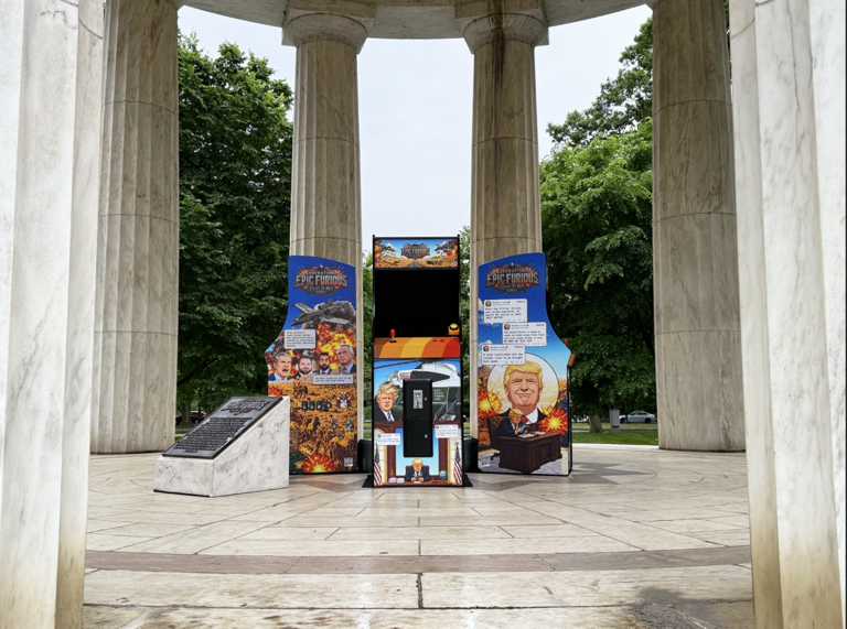 Group behind Epstein, Trump statues back with satire video game on Iran