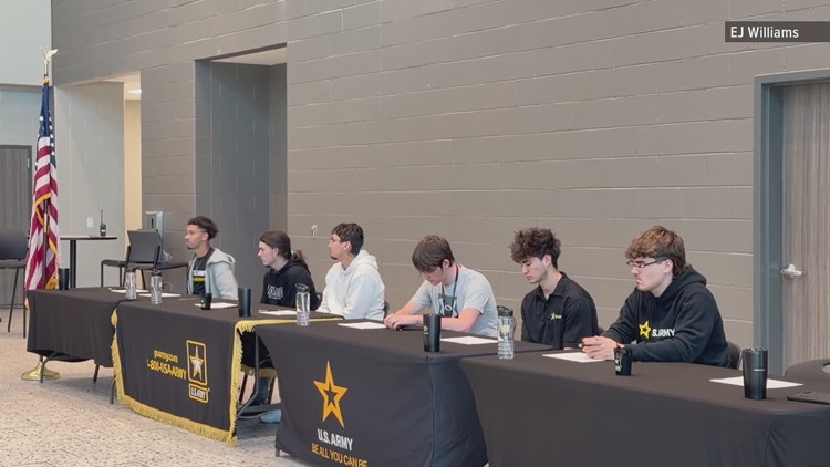 Eight Nederland students sign intent letters to join US Army in ceremony