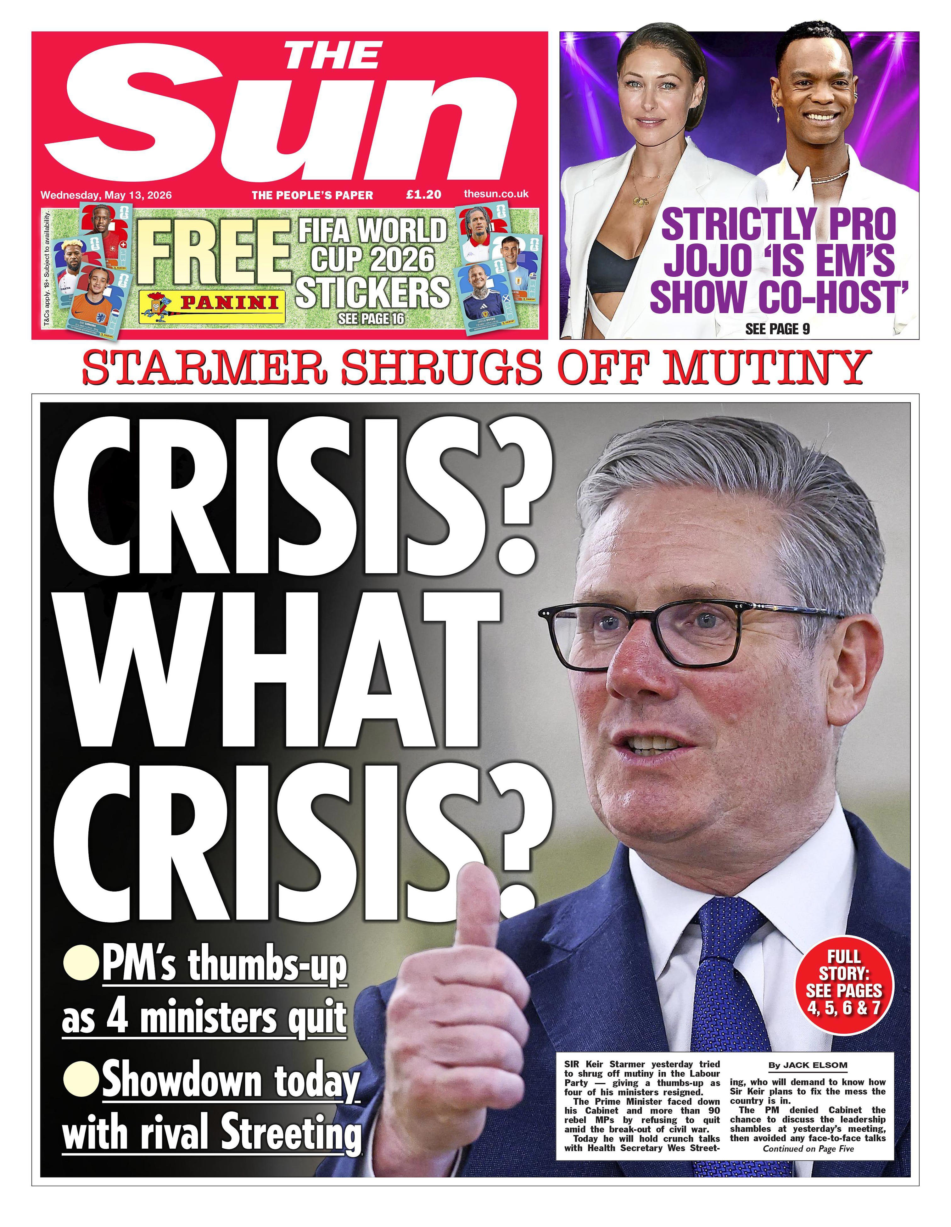 'Starmer and Streeting set for showdown' and 'Crisis? What crisis?'
