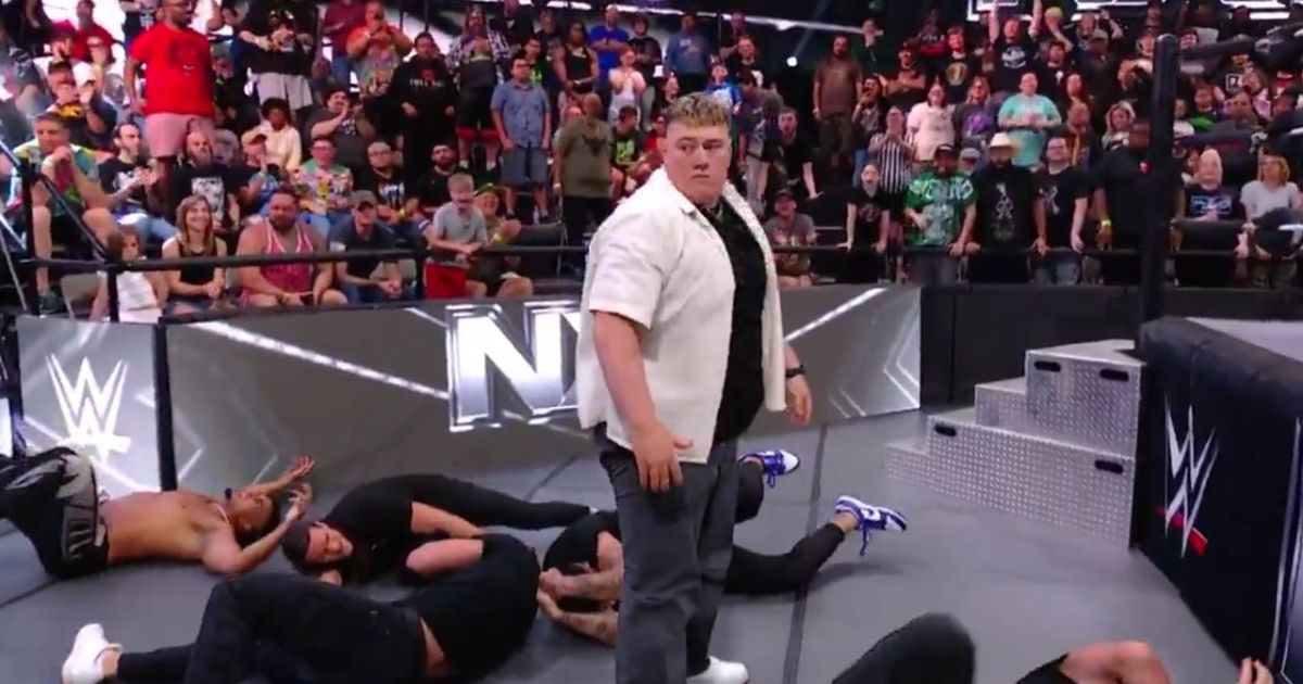 Watch: Mason Rook takes out six men with massive moonsault before NXT ...