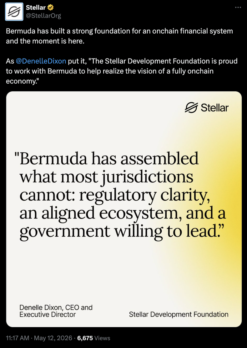 Bermuda to transition 'key' financial services to Stellar blockchain