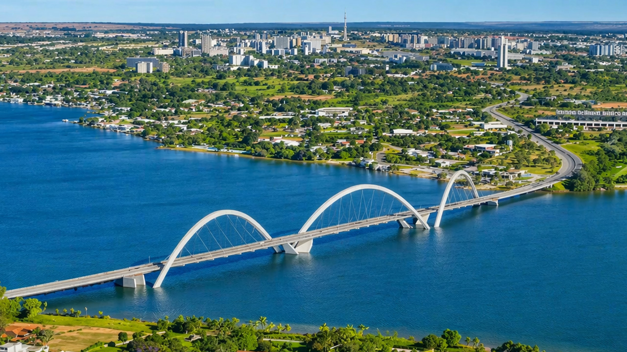 Brasília’s iconic bridge stretching across Lake Paranoá