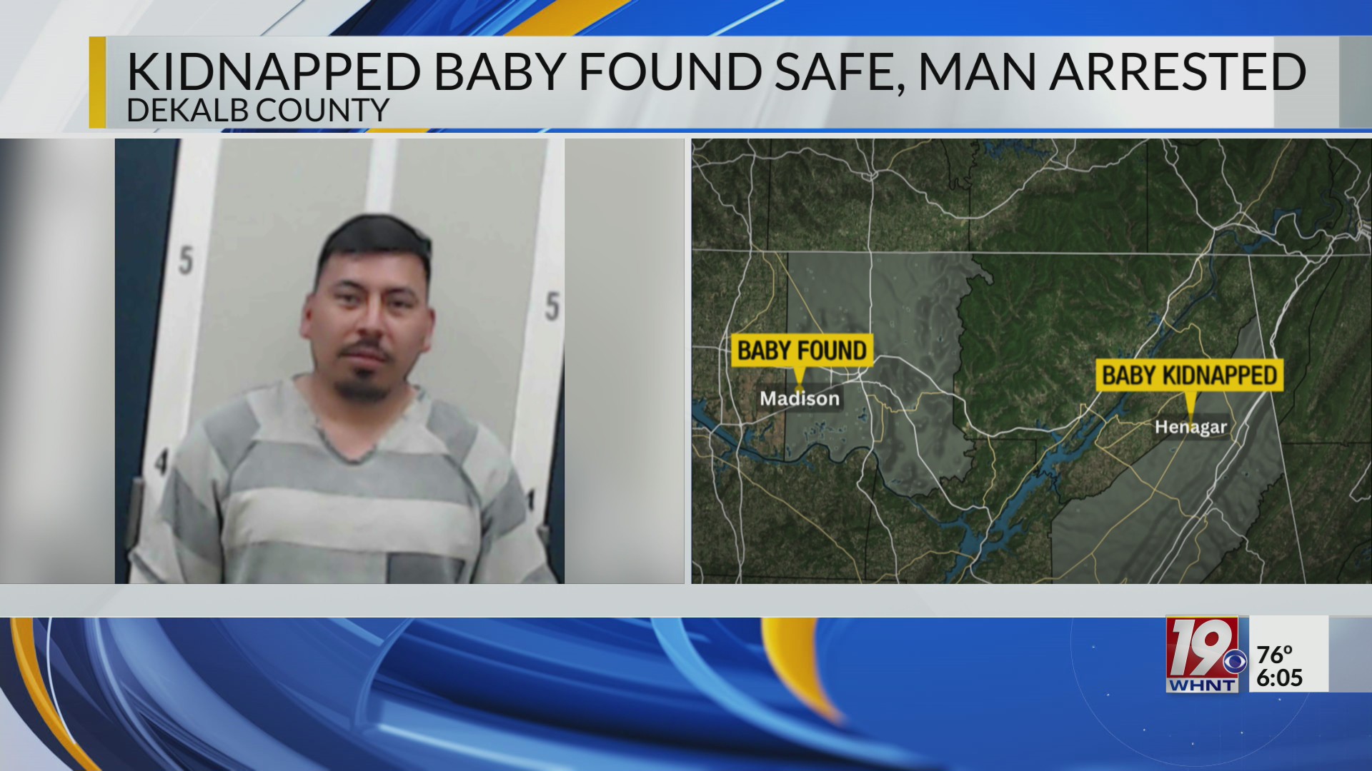 Kidnapped baby found safe, man arrested | May 12, 2026 | News 19 at 6 p.m.