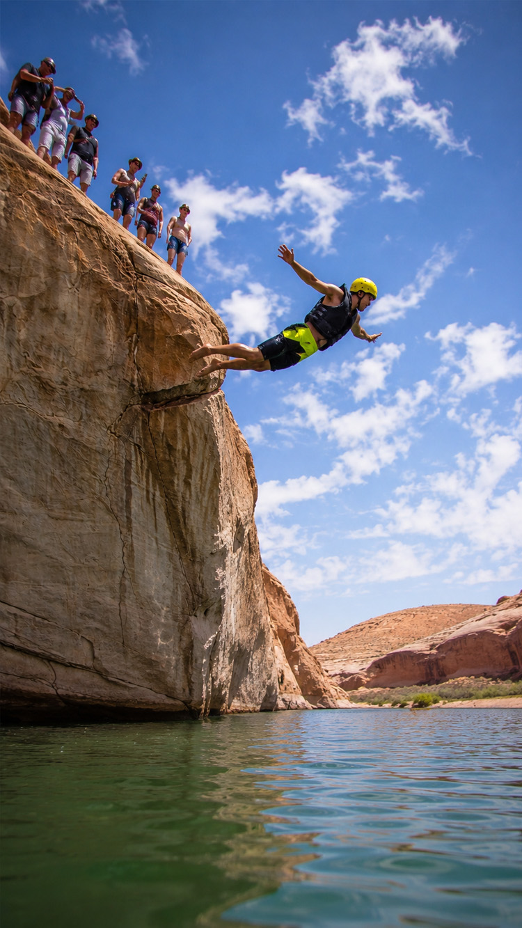 50 foot cliff slip and slide creates massive drop