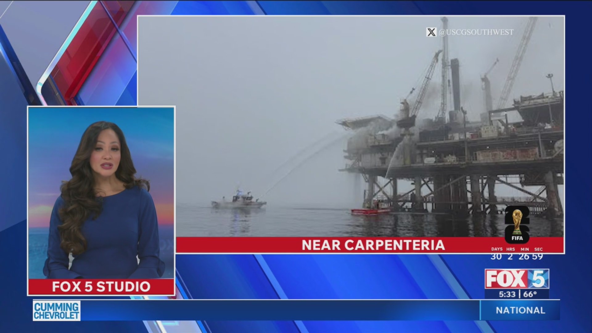 Gas rig fire off Santa Barbara