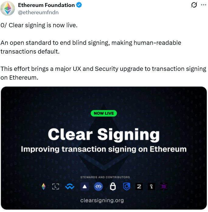 Ethereum community launches security feature to end blind signing