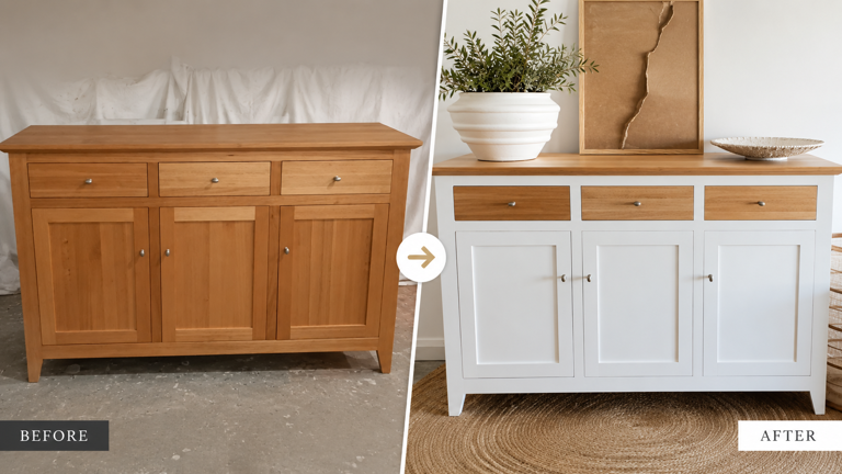 From old cupboard to beautiful statement piece
