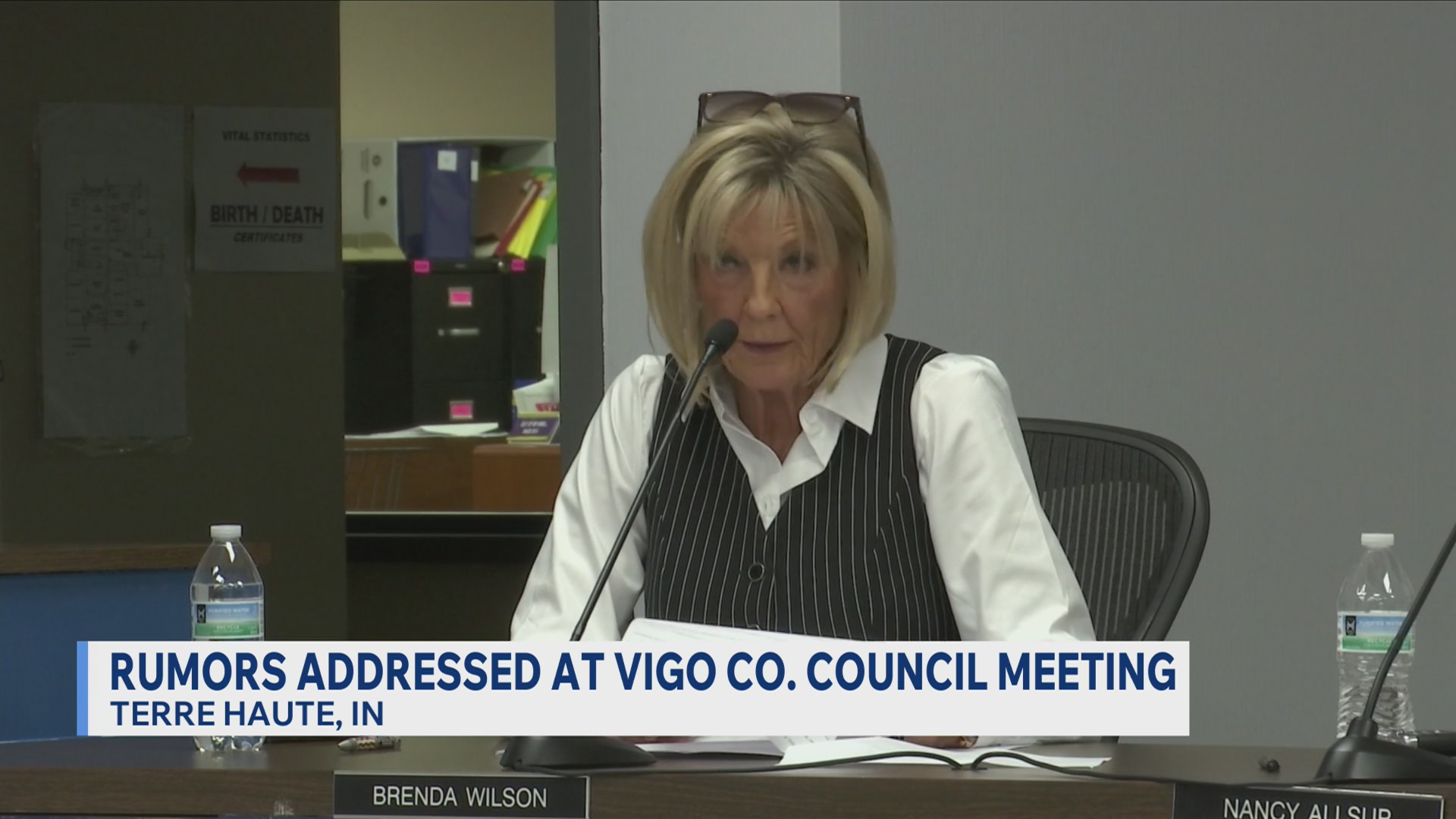 Brenda Wilson gives a statement at Tuesdays Vigo County Council meeting