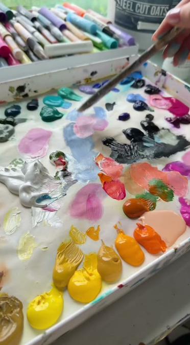 Hand embellishing giclée prints my process for adding texture & detail