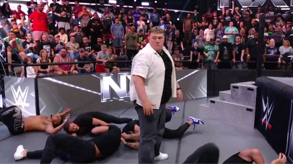 Watch: Mason Rook takes out six men with massive moonsault before NXT ...