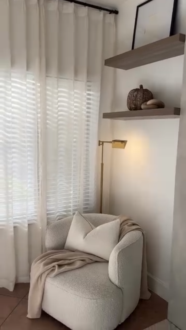 Cozy fall living room with warm textures